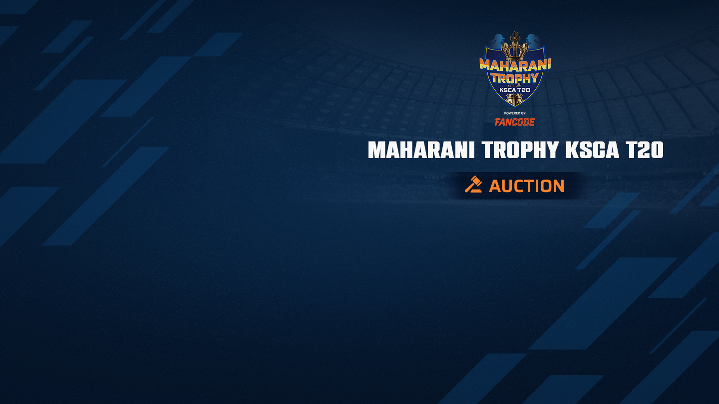 Maharani Trophy KSCA T20 Auction Live events, Watch Live, Videos ...